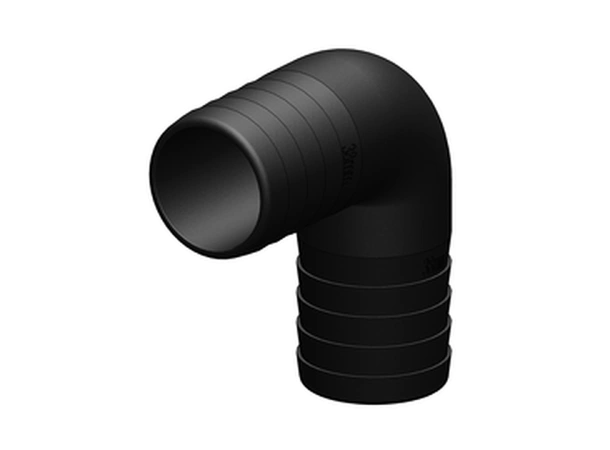 TRUDESIGN Albue 90° - Ø38mm 90609 - Sort - Marineshop AS